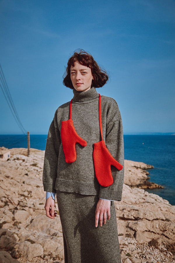 MICHELLE Lightweight Turtleneck Sweater in Merino Wool - Ash Grey | L ...