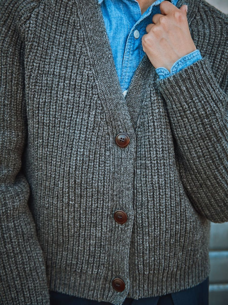 ANNA Cardigan in Ash Grey - 100% Cruelty Free Merino Wool - L'Envers